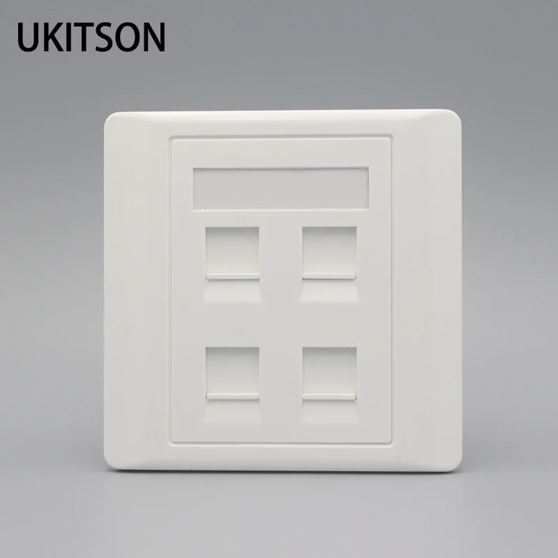 White Color 86x86mm Blank Wall Outlet Panel Faceplate Fit For 4 ...