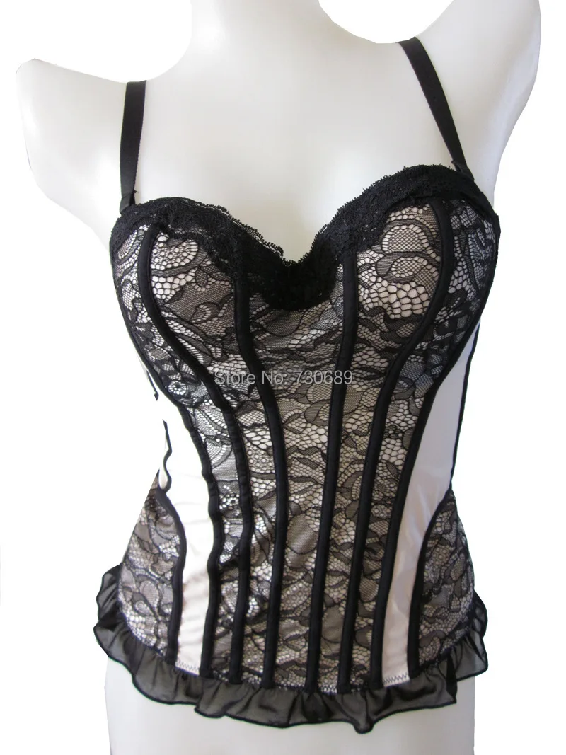 Corselet Sexy Women Corsets And Bustiers Creamy Lvory Renaissance Satin