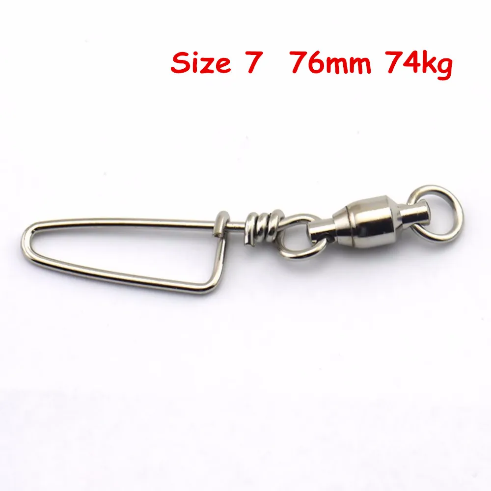 10Pcs Size7# 76mm Fishing Swivels Snap Rolling Swivel Connector Ball ...