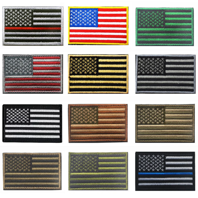 Embroidered American Flag Patch 3D Tactical Patches Fabric US Army ...
