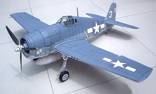 Diy Paper Model 1:32 Scale Grumman F6f-3 Hellcat Fighter 3d Diy ...