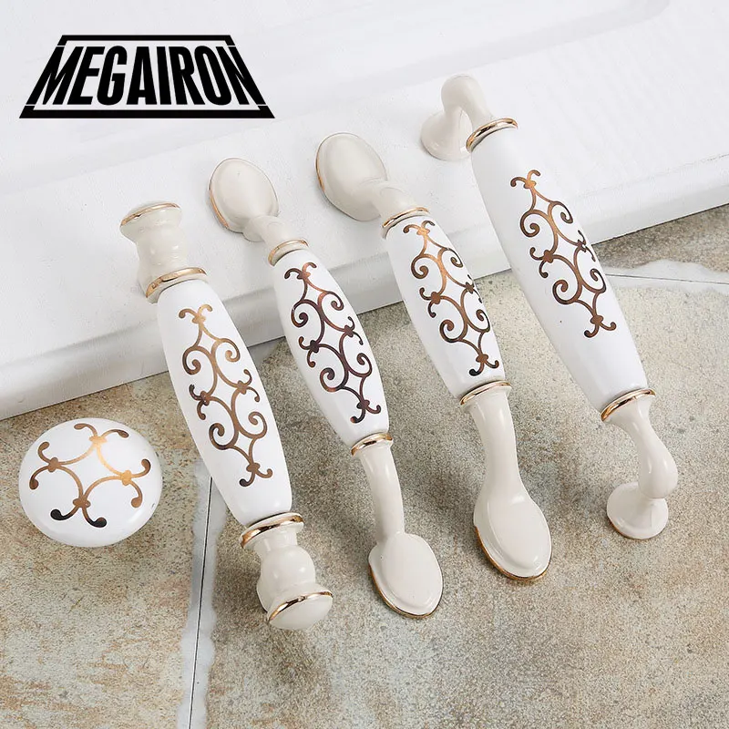 MEGAIRON-European-Door-Handles-Ivory-White-Furniture-Handle-Fashion ...