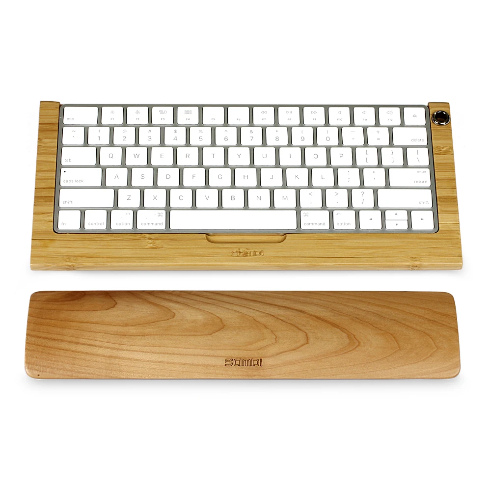 Hot Sale Bamboo Stand Wood Keyboard Holder+Bamboo Wrist Pad For the 2nd ...