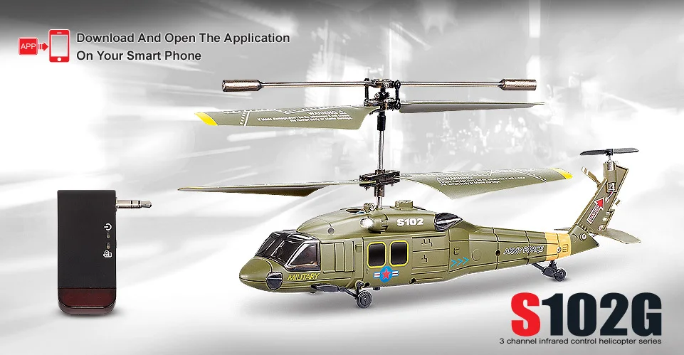 Uh 60 Black Hawk RC 3.5CH Gyro mini helicóptero SYMA S102G P2 ...