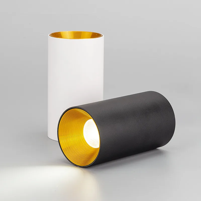 Surface Mounted Cylindrical LED COB Downlight Gold Reflector 7W 10W 12W ...