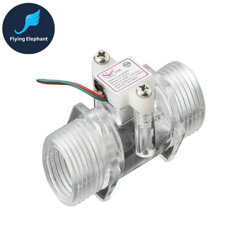 G1/2'' Thread Transparent Flow Sensor Turbine Flowmeter 5 24VDC 1 30L ...