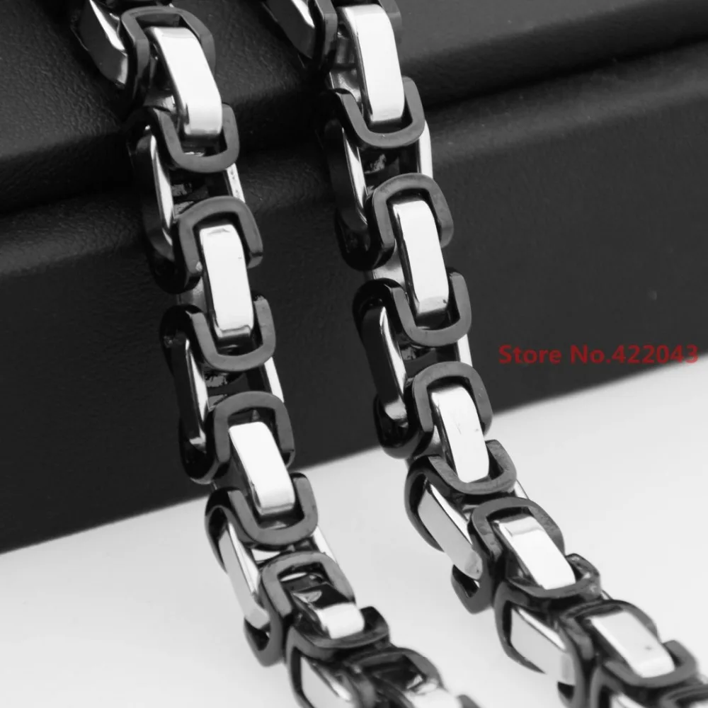 Cool-Modal-Men-5-6-8mm-Byzantine-Stainless-Steel-Braided-Chain ...