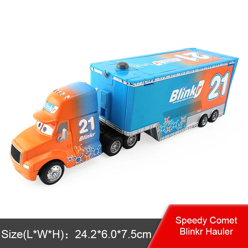 Disney Pixar Cars 3 No.21 Speedy Comet Blinkr Hauler 1:55 Diecast Alloy ...