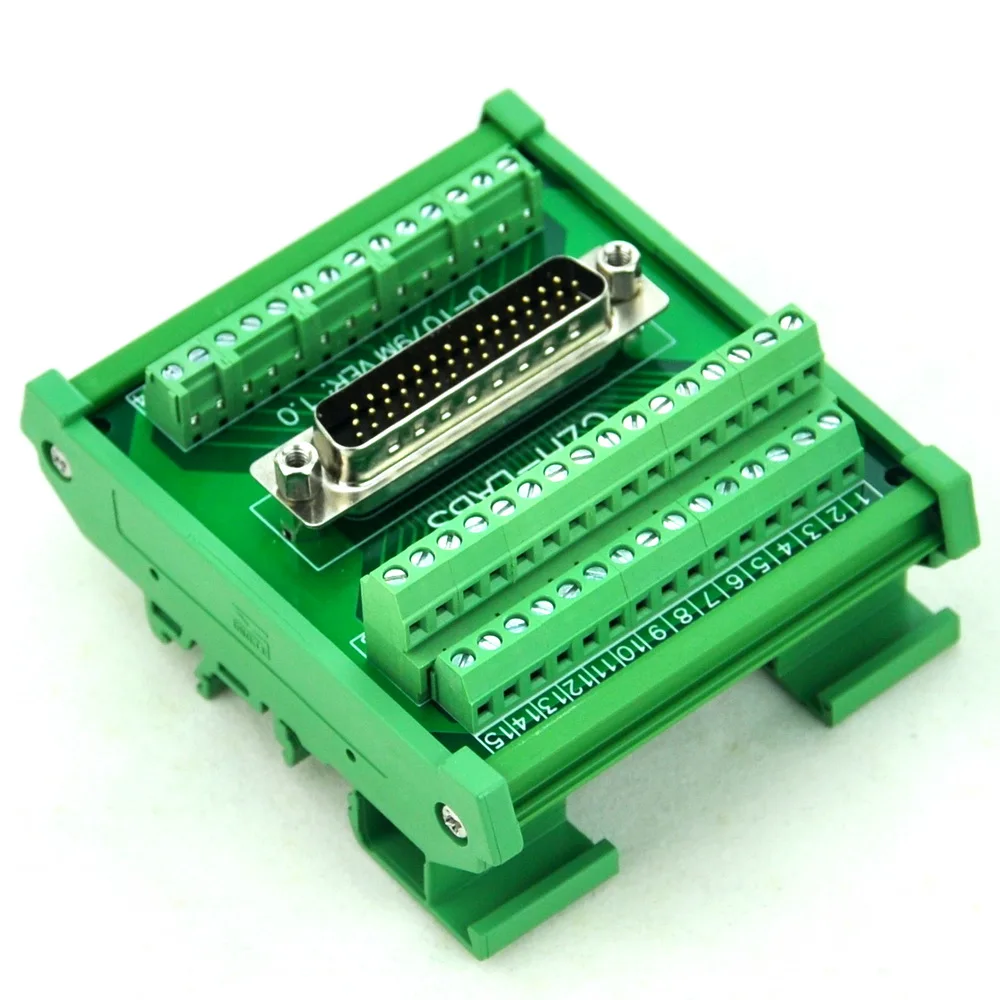 DIN-Rail-Mount-D-SUB-DB44HD-Male-Interface-Module-Breakout-Board-DSUB ...