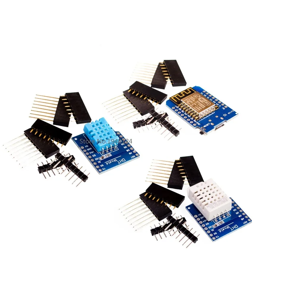 WeMos D1 mini + DHT11 Shield + DHT22 Shield