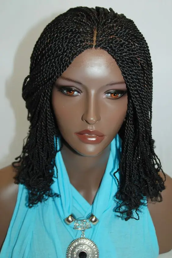 New Style Twist Havana Full Hand Braided Lace Front Wigs 1 Micro Jumbo