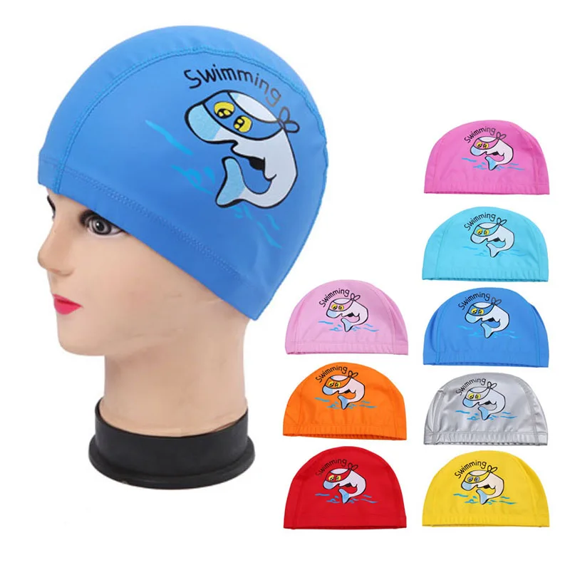 Kids-Children-Swimming-Cap-Waterproof-PU-Fabric-Cute-Cartoon-Animal ...