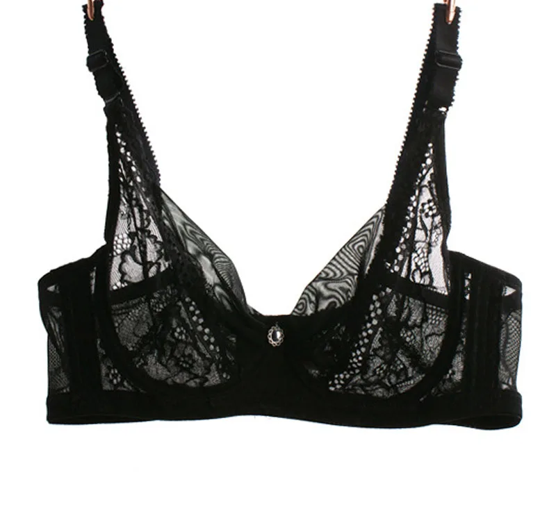 Pus Size Women Intimates 75 100 BCD Full Cup Ultra Thin Lace Bra Summer ...