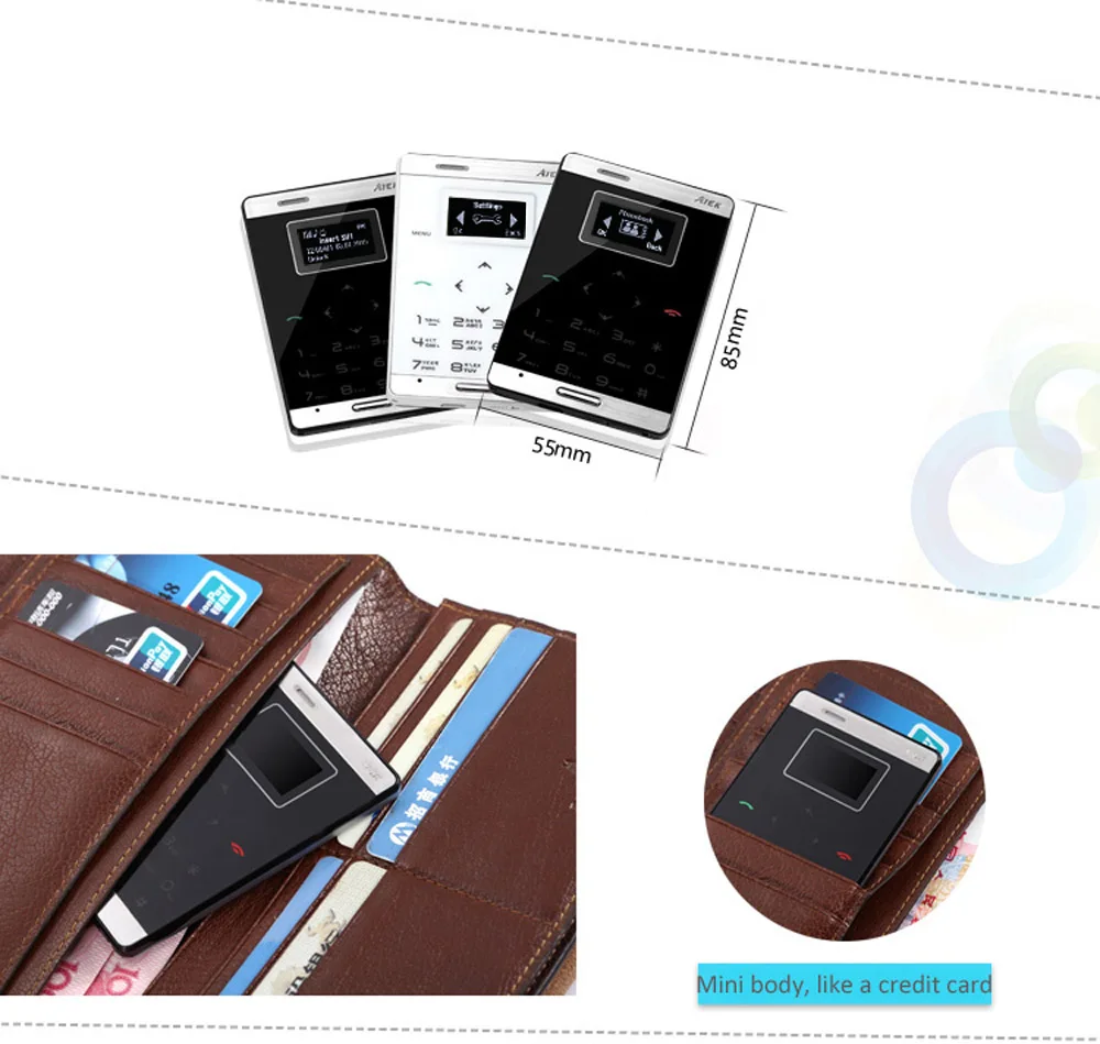 Buy Ultra Slim AIEK M3 credit card size lowest radiation MP3 Bluetooth ...