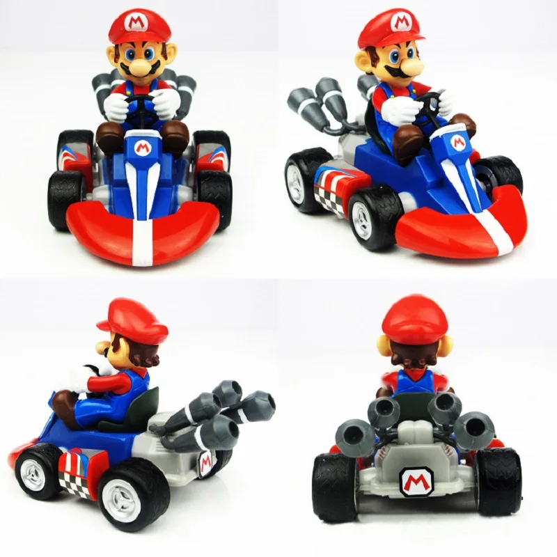 Cartoon Super Mario Racing Car Action Figure Toy Hot Game Super Mario ...