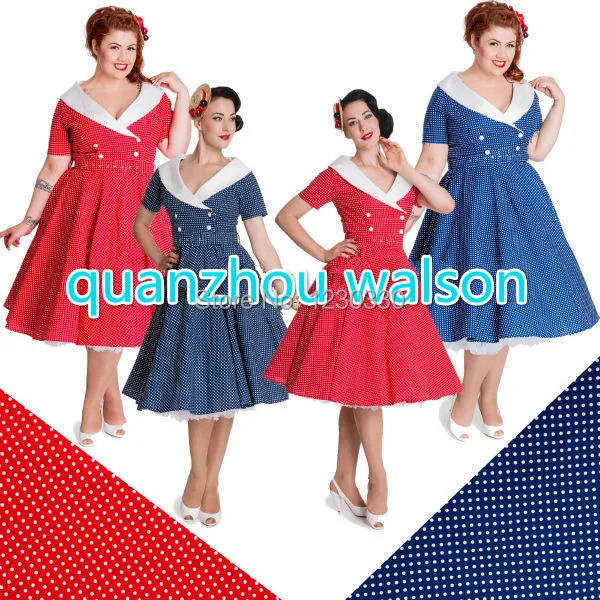 free shipping quanzhou walson Plus Size Rockabilly Vintage Pinup 1940s ...
