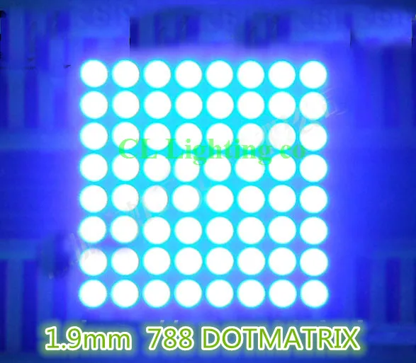 10PCS 1.9mm Blue LED Dot Matrix Display 8x8 Red Common anode 16pin high ...