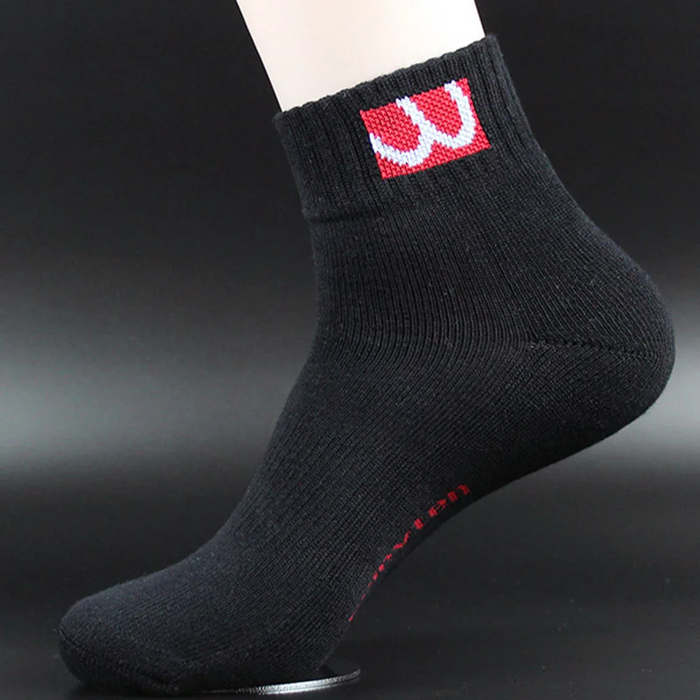 1pair New 2016 Men's Solid Black Towel Bottom Knee Socks High Elastic ...