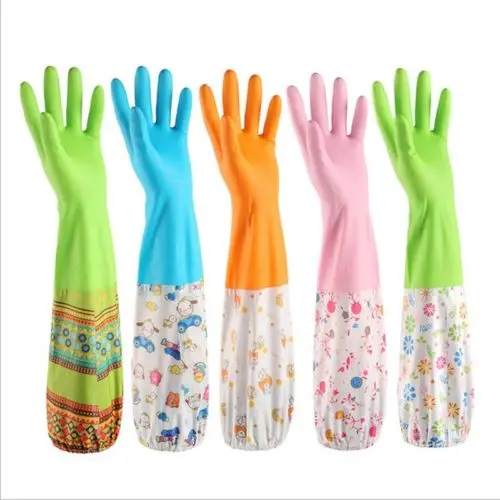 Hand Protection Kitchen Long Waterproof Washing Gloves Velvet 50cm Long ...