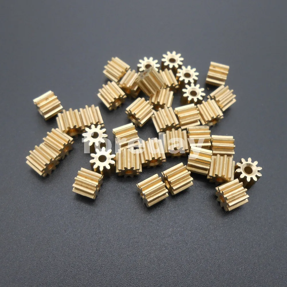 100PCS 102A Brass Gear Aperture 2mm DIY Model Accessories 0.5Modulus T ...