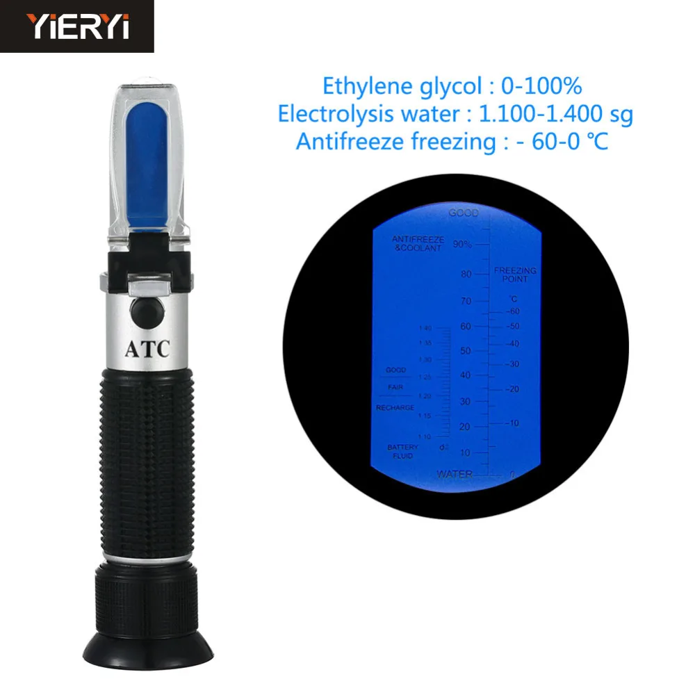Handheld Glycol Antifreeze Freezing Point Refractometer Concentration ...