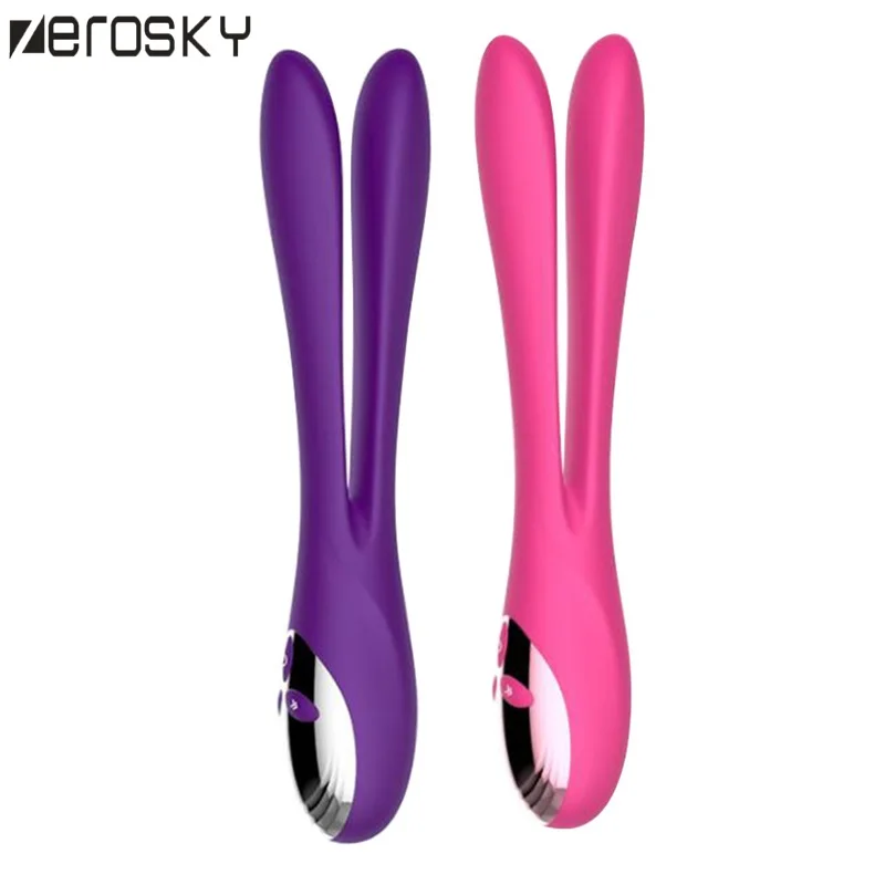 Zerosky Rabbit Vibrator G Spot Massager 9 Modes Sex Toy Silicone Dual