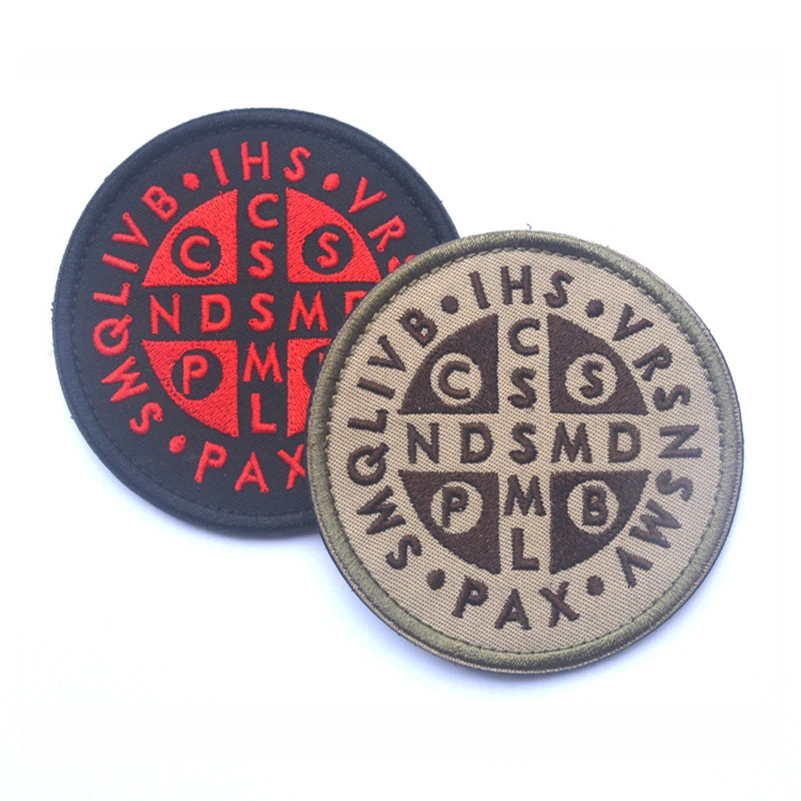 Saint-Benedict-Cross-Patch-Burnt-Bronze-Catholic-St-3D-Army-USA ...