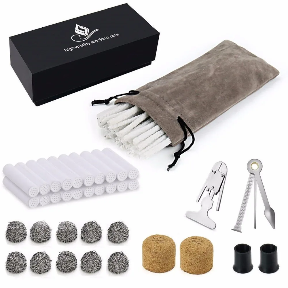 Kit-de-accesorios-para-pipa-de-fumar-10-bolas-de-Metal-80-limpiadores ...