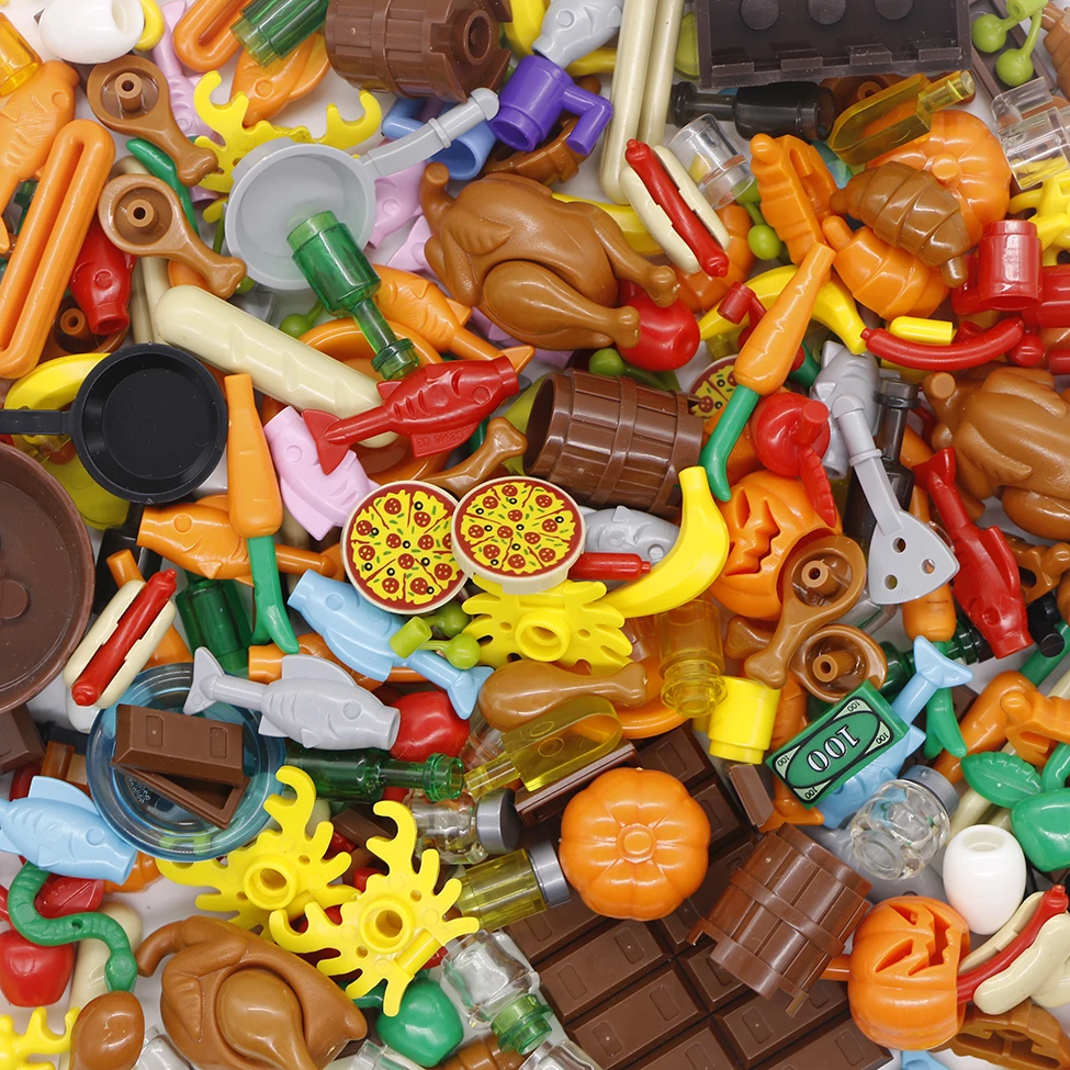 Moc Bricks Food Accessories Fish Pizze Fruit Chicken Hot Dog Pineapple ...
