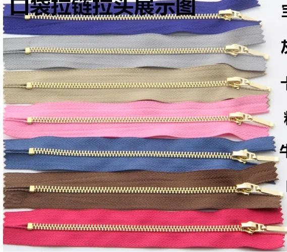 10pcs/lot3# 5# 10/13/15/20cm brass close end metal zipper for trousers ...