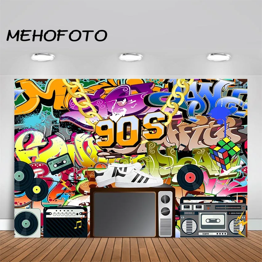 90s festa fundo hip pop graffiti 90s fotografia fundo tema festa de ...