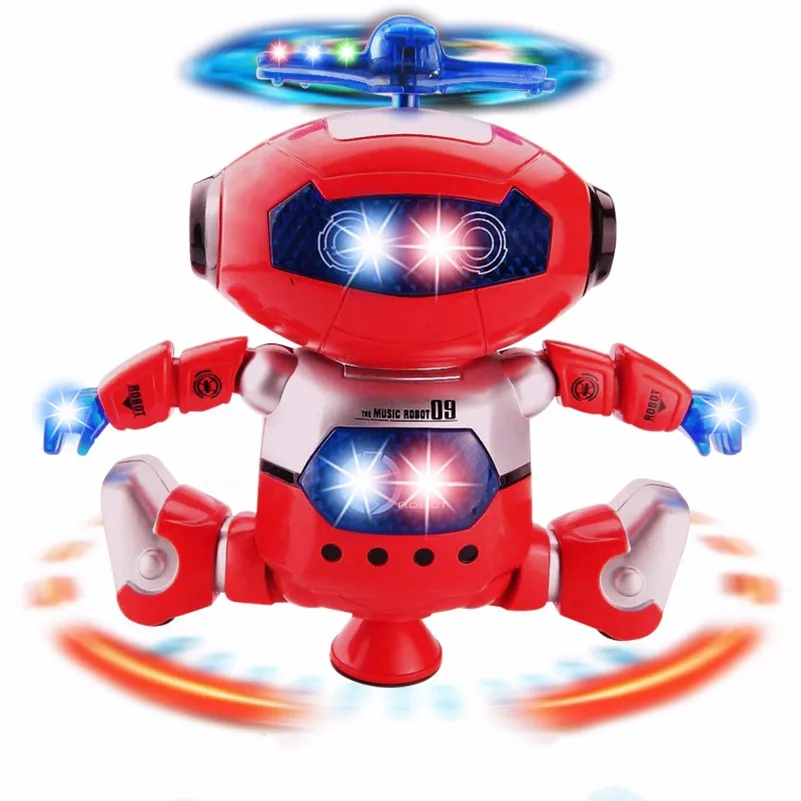 360 Rotating Dancing Robot Battery Control Eletric Robot Toys Lighting ...