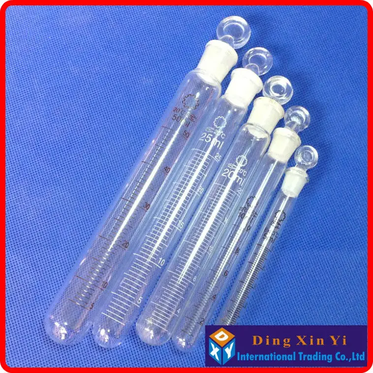 (5 pieces/lot) lab tools 50ml Test Tube with graduation and ground in ...