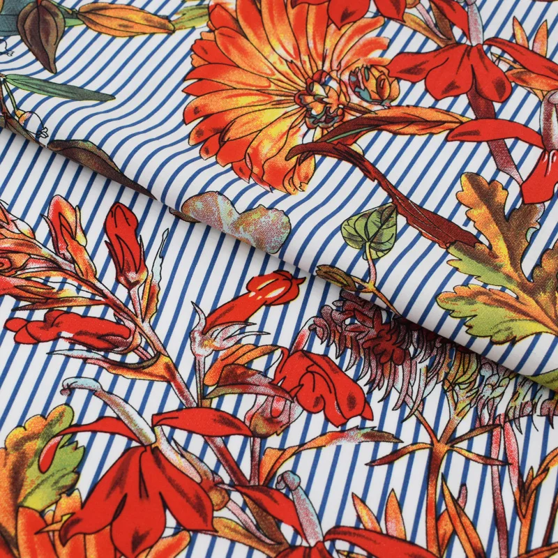 2021 New Deep Blue Stripe Reactive Dyeing Pure Cotton Fabric For Summer ...