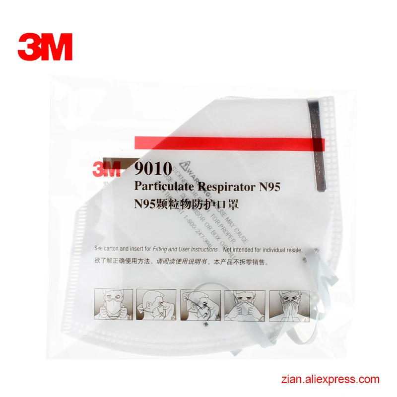 3M 9010 N95 FFP2 dust Mask Anti-dust flu virus H1N1 Protective Mask ...