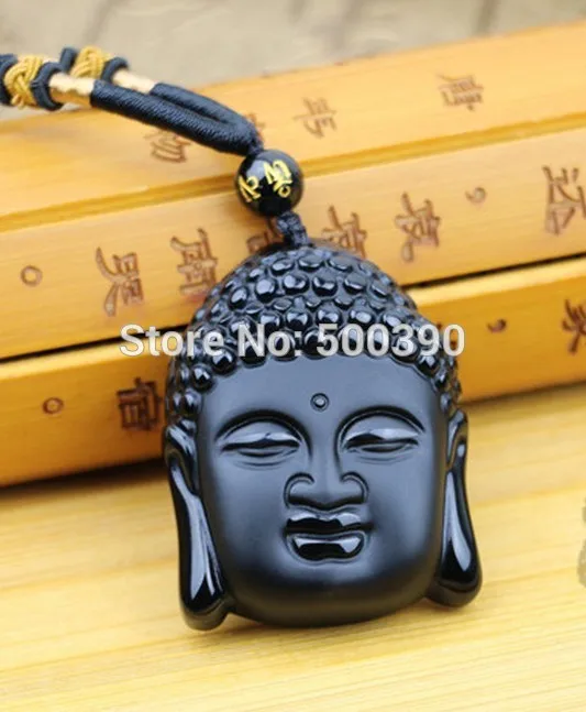 Amuleto tallado Natural de México negro Yao Jade gantama, colgante ...