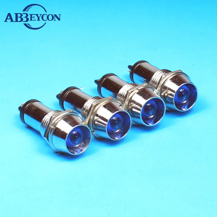 LED indicator light lens 120v 12MM metal shell pilot lamp 12mm pilot ...