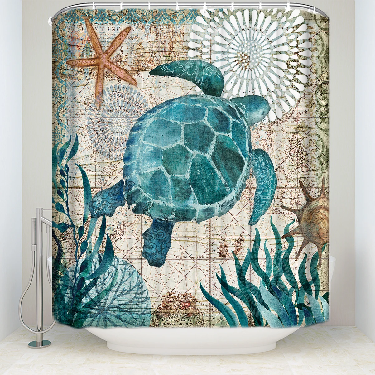 Fabric Shower Curtain Sea Turtle Home Decor Bathroom Accessories Fabric Shower Curtain Sea Turtle Home Decor Bathroom Accessories