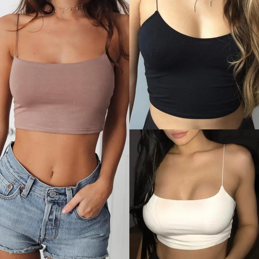 New Fashion Casual Camis Women Tank Top Short Bustier Bra Vest Crop Top