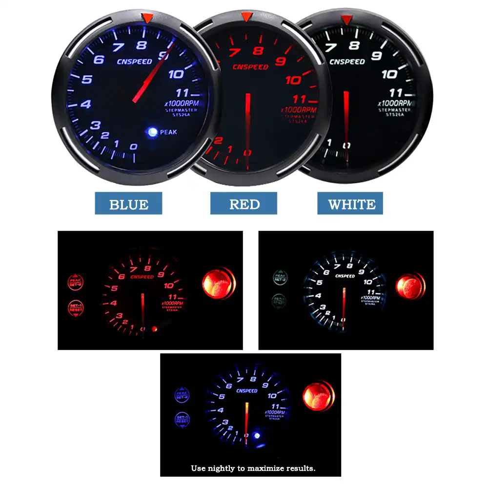 CNSPEED 80mm Car Tachometer Gauge Stepper Motor 0 11000 RPM meter ...