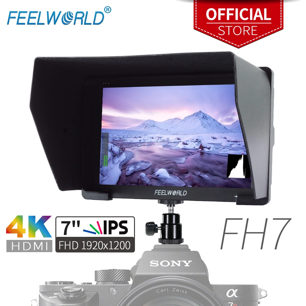 Feelworld 7" IPS 1920x1200 FHD 4K HDMI Camera Field Monitor for Camera ...