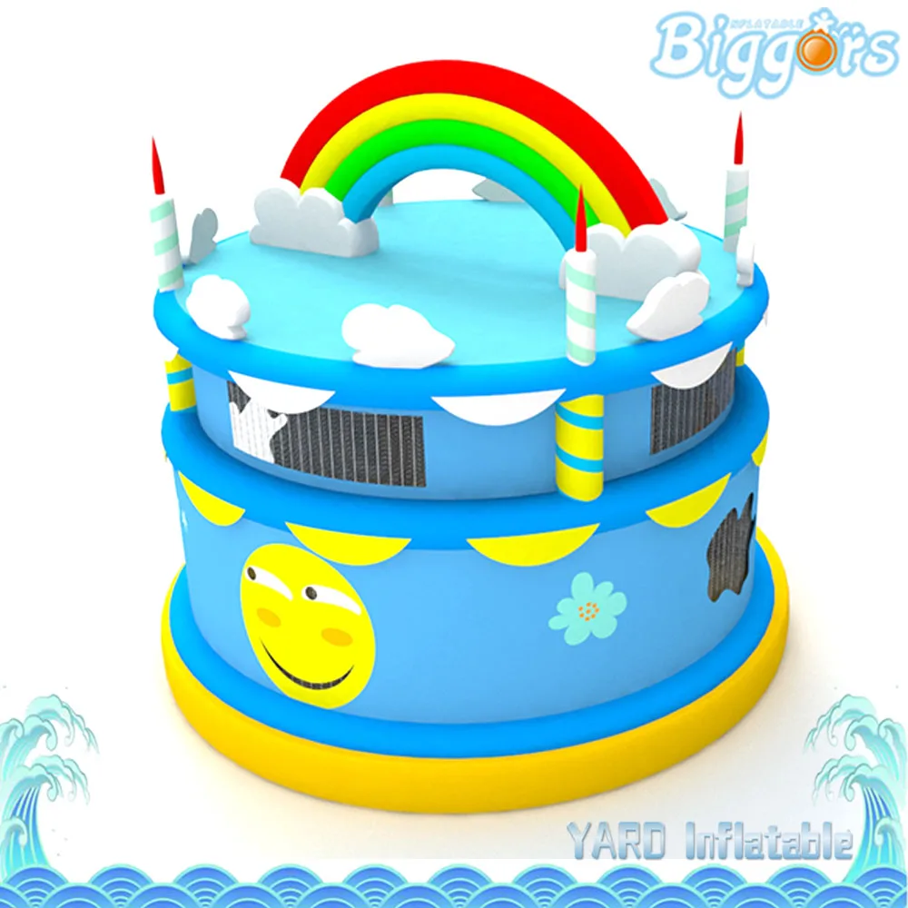 Inflatable Biggors Colorful Birthday Cake Bounce House for Kid Party ...
