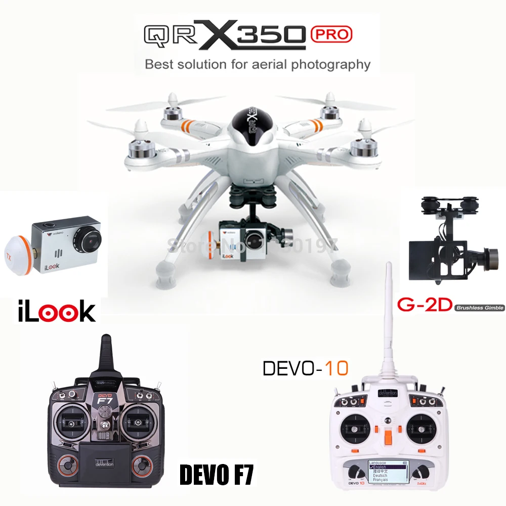Walkera QR X350 Pro with DEVO F7 DEVO 10 transmitter FPV GPS RC ...