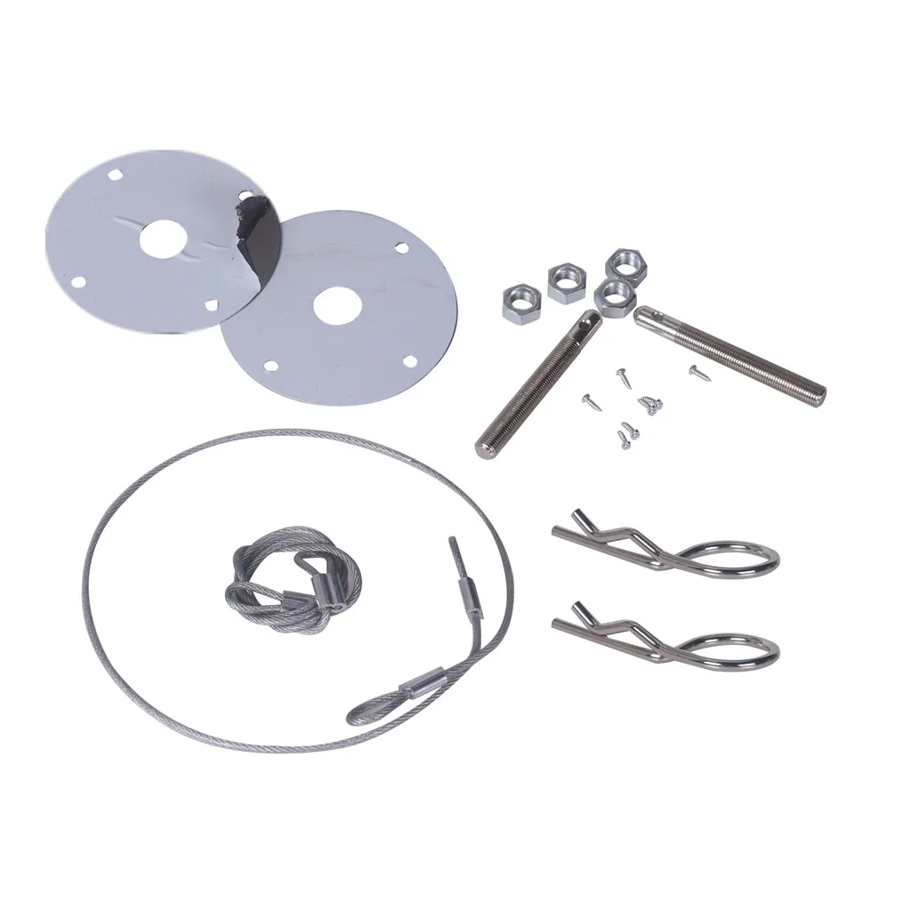 Racing Style Stainless Steel Mount Hood Pin Pins Plate Bonnet Lock Kit ...
