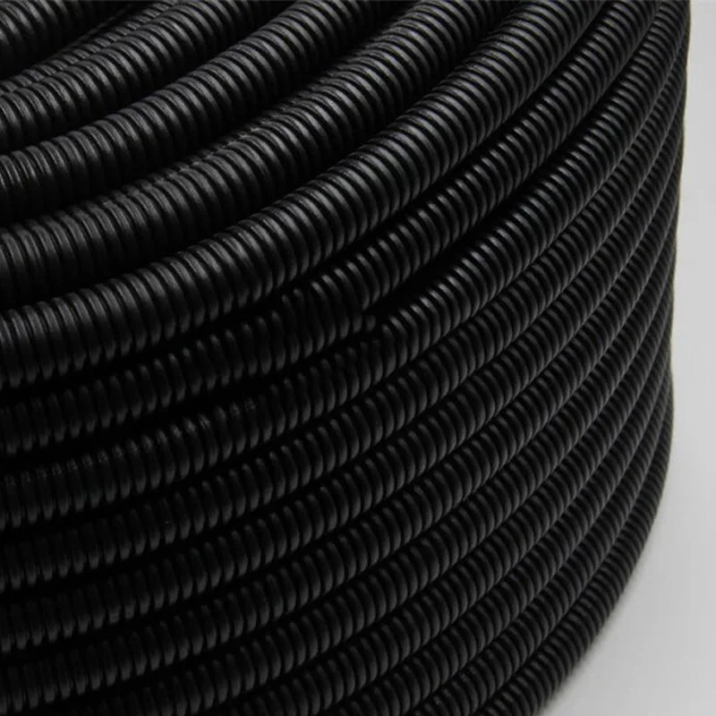 PE Black Split Loom Conduit Corrugated Tubing 100m 1/4" Open for ...