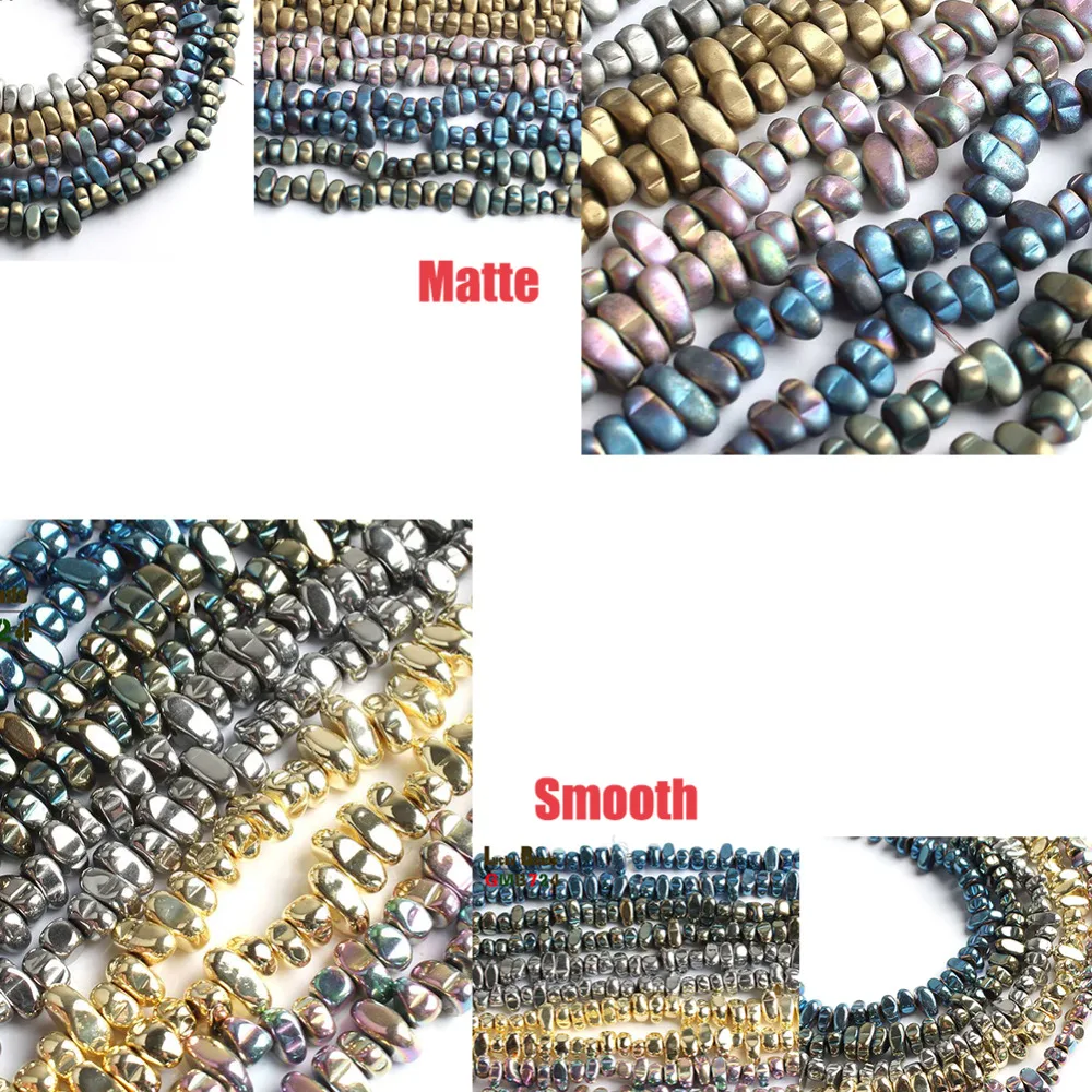 Irregular Gravel stone beads matte/smooth Natural hematite stone 15inch ...