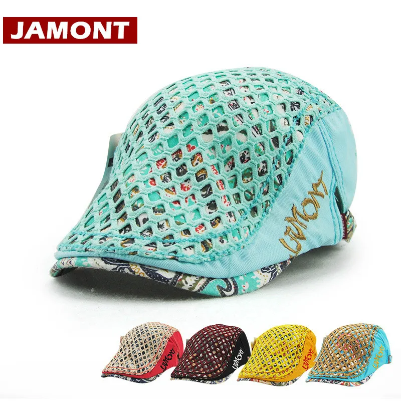 JAMONT Gorra de Sol de malla para hombre y mujer, visera plana ...