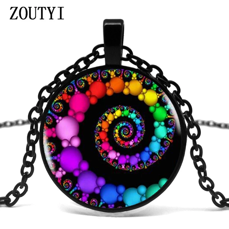 2018-FIBONACCI-Spiral-Pendant-Fractal-Necklace-Pendant-Flourish-Swirl ...