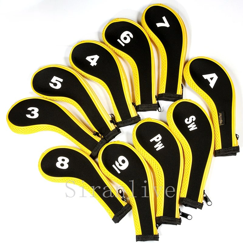 High Quality 10pcs Rubber Neoprene Golf Head Cover Golf Club Iron ...