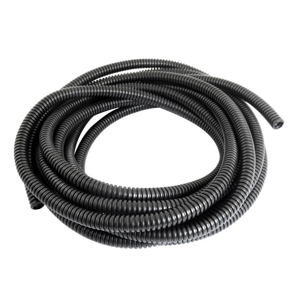 10mm X 13mm Black Pvc Flexible Split Corrugated Tubing Wire Cable ...